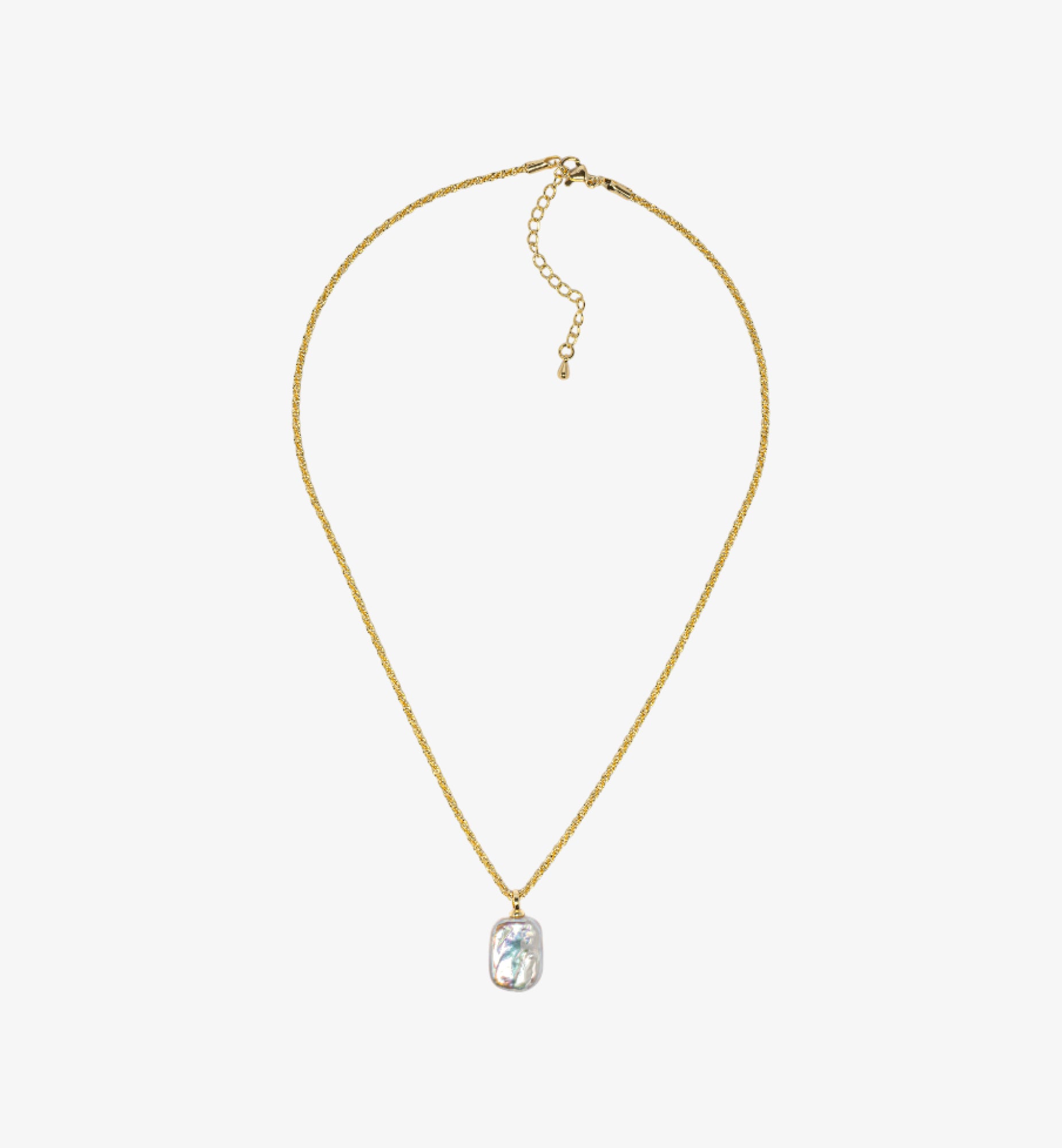 Shinju Gold Square Pearl Necklace Baroque Pearls | 18K Gold Plated
